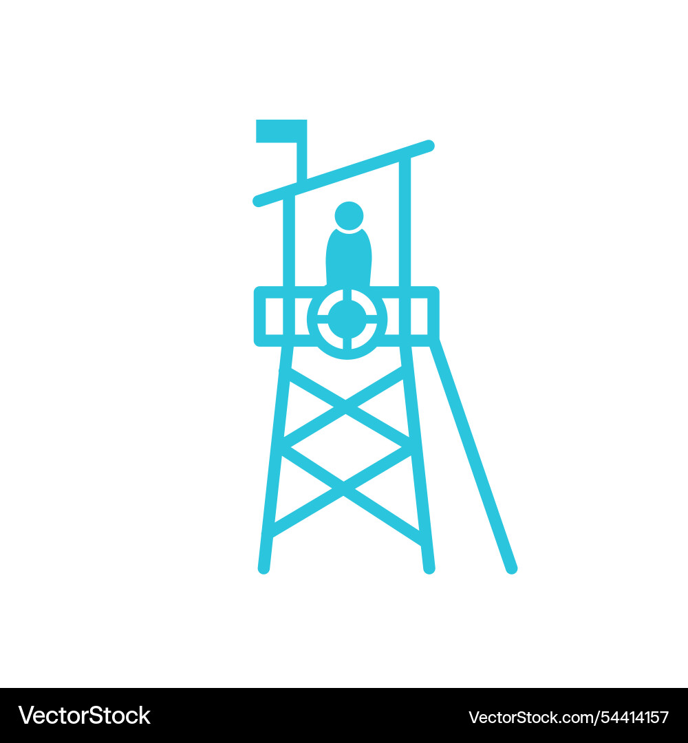 Beach lifeguard tower icon isolated on white Vector Image