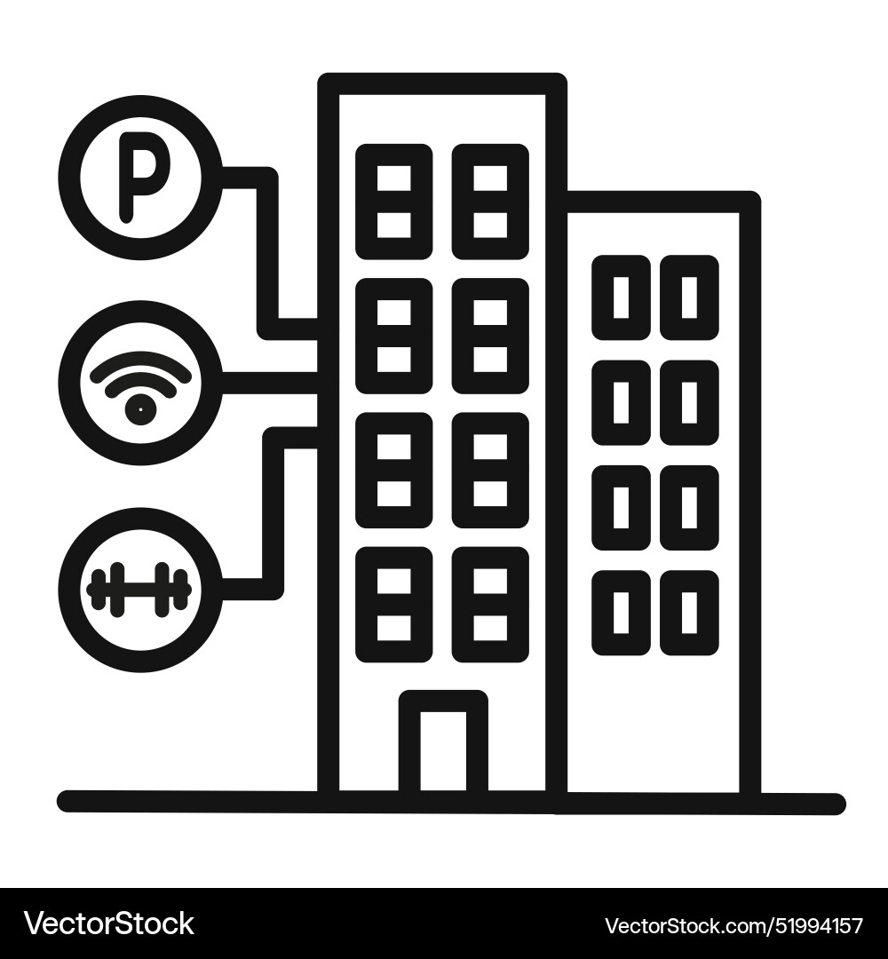 Building amenities symbol mark in filled style Vector Image