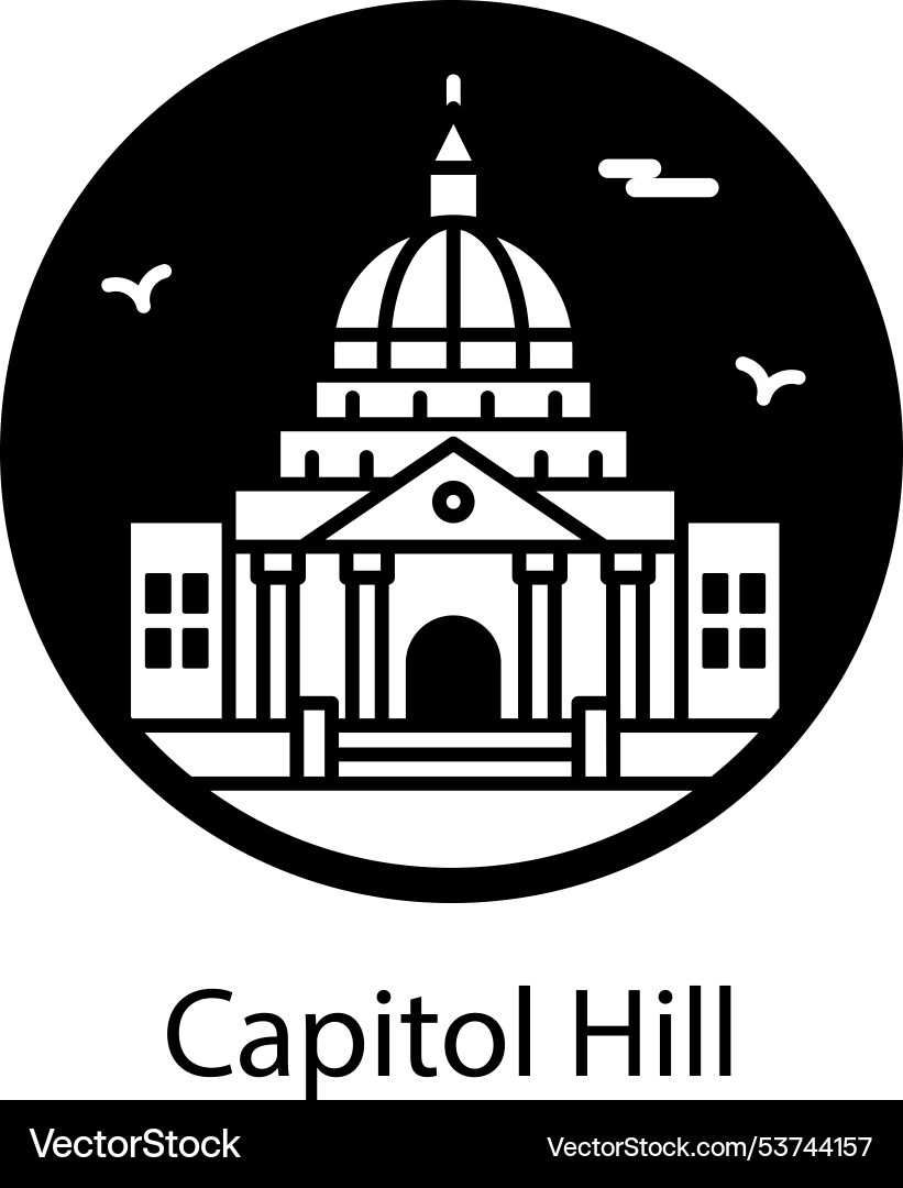 Capitol hill Royalty Free Vector Image - VectorStock