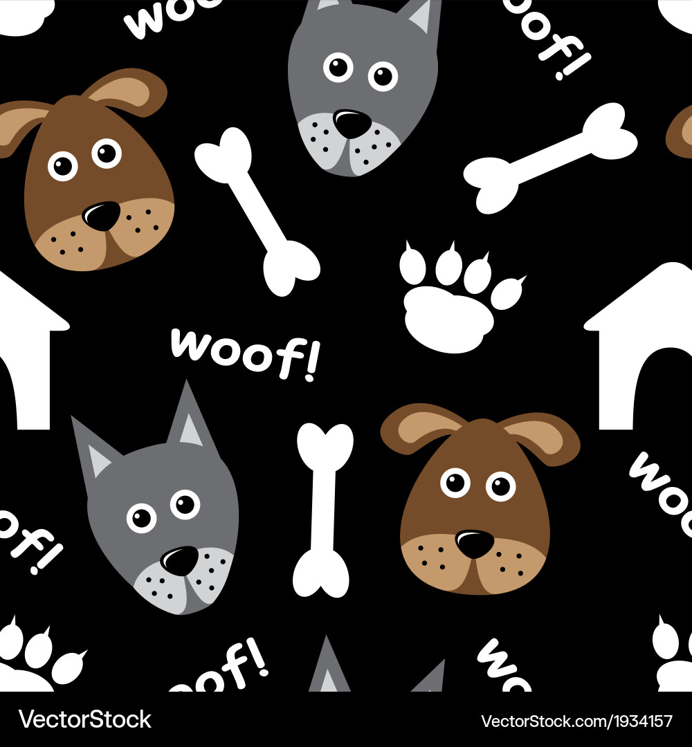 Cartoon Dog Pattern Royalty Free Vector Image - VectorStock