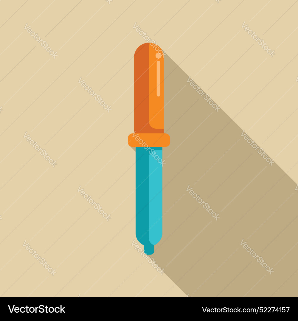 Chemical dropper dispensing liquid icon with long Vector Image