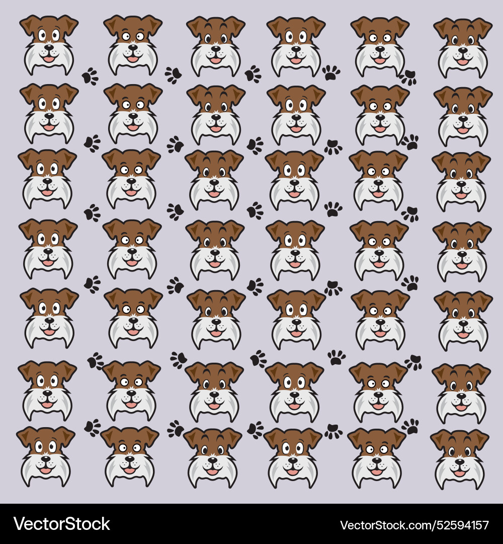 Cute dog and paw pattern Royalty Free Vector Image