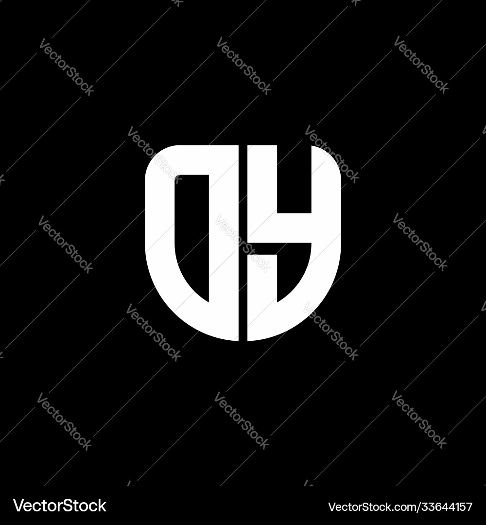 Dy logo monogram with circular shape shield Vector Image