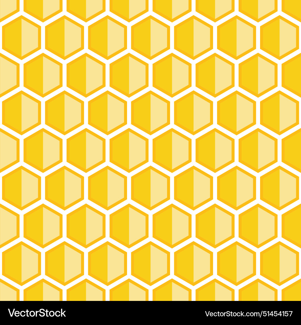 Flat honeycomb seamless pattern Royalty Free Vector Image