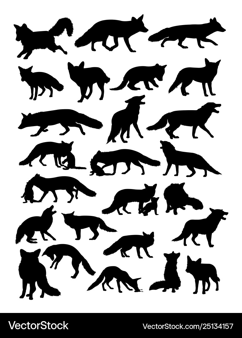 Fox silhouette Royalty Free Vector Image - VectorStock