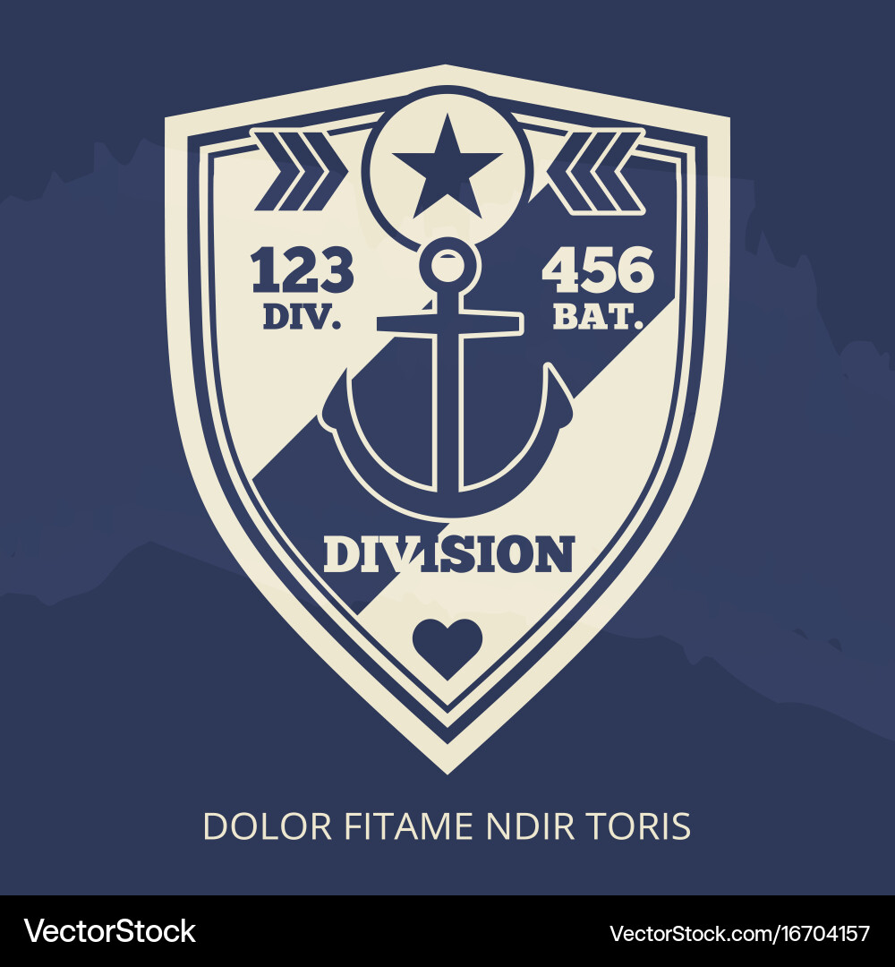 Navy patch with anchor Royalty Free Vector Image