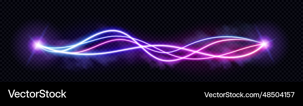 Neon audio voice frequency wave and abstract light