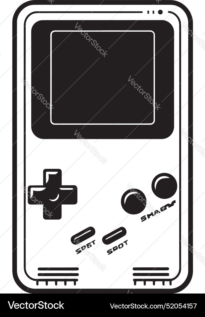 Nostalgic handheld console emblem graphic design Vector Image