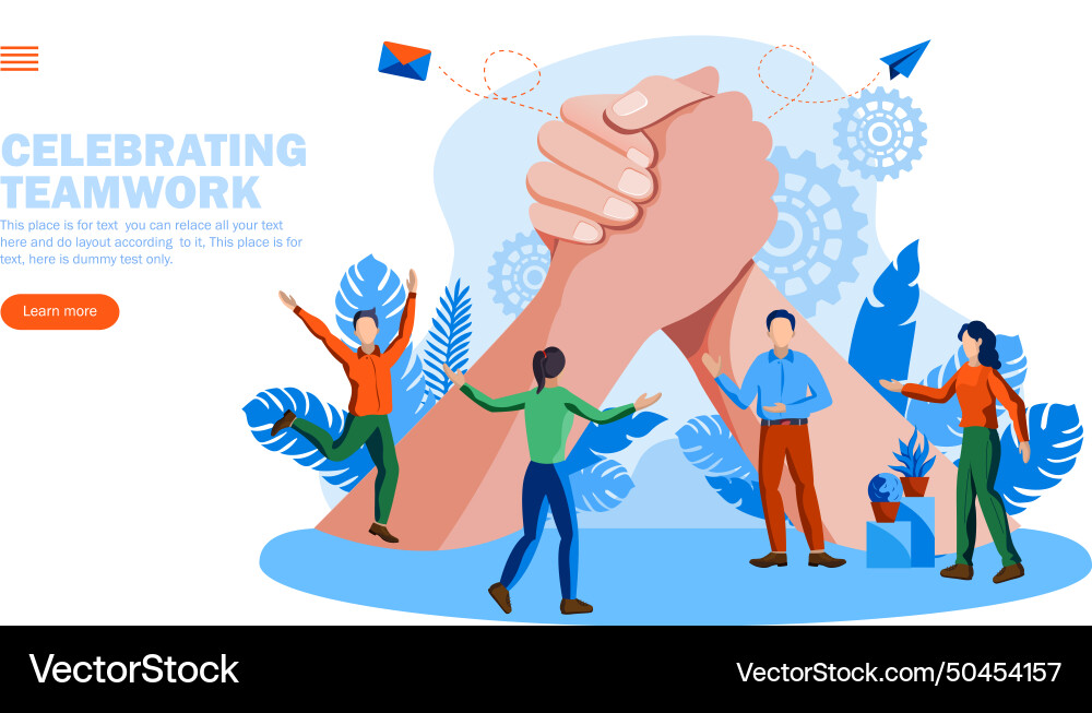 People celebrating teamwork and togetherness Vector Image