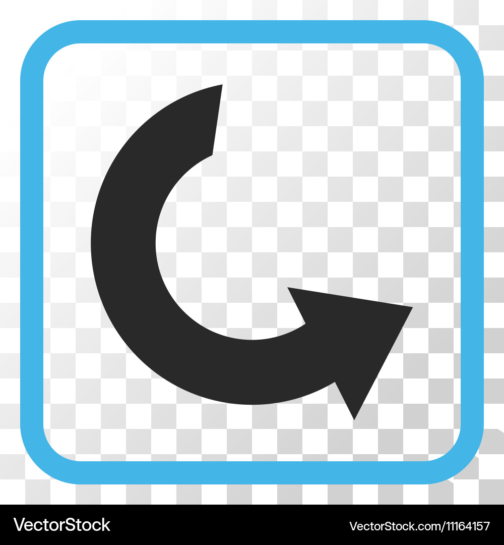 Rotate ccw icon in a frame Royalty Free Vector Image