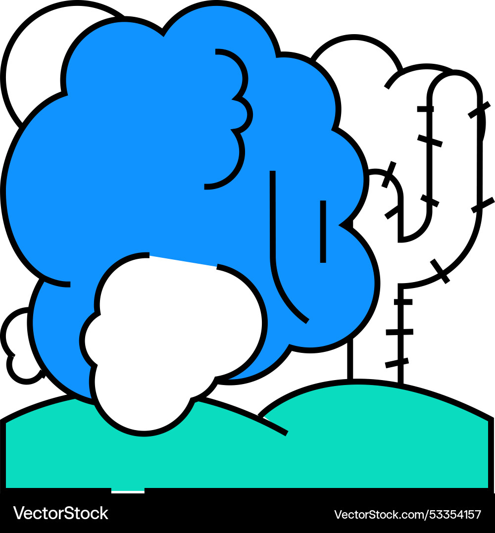 Sandstorm weather icon color Royalty Free Vector Image