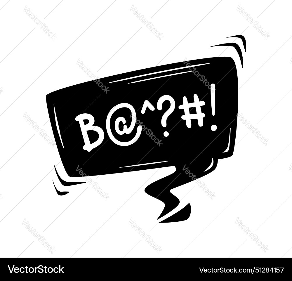 Swear speech bubble angry word aggressive curse Vector Image