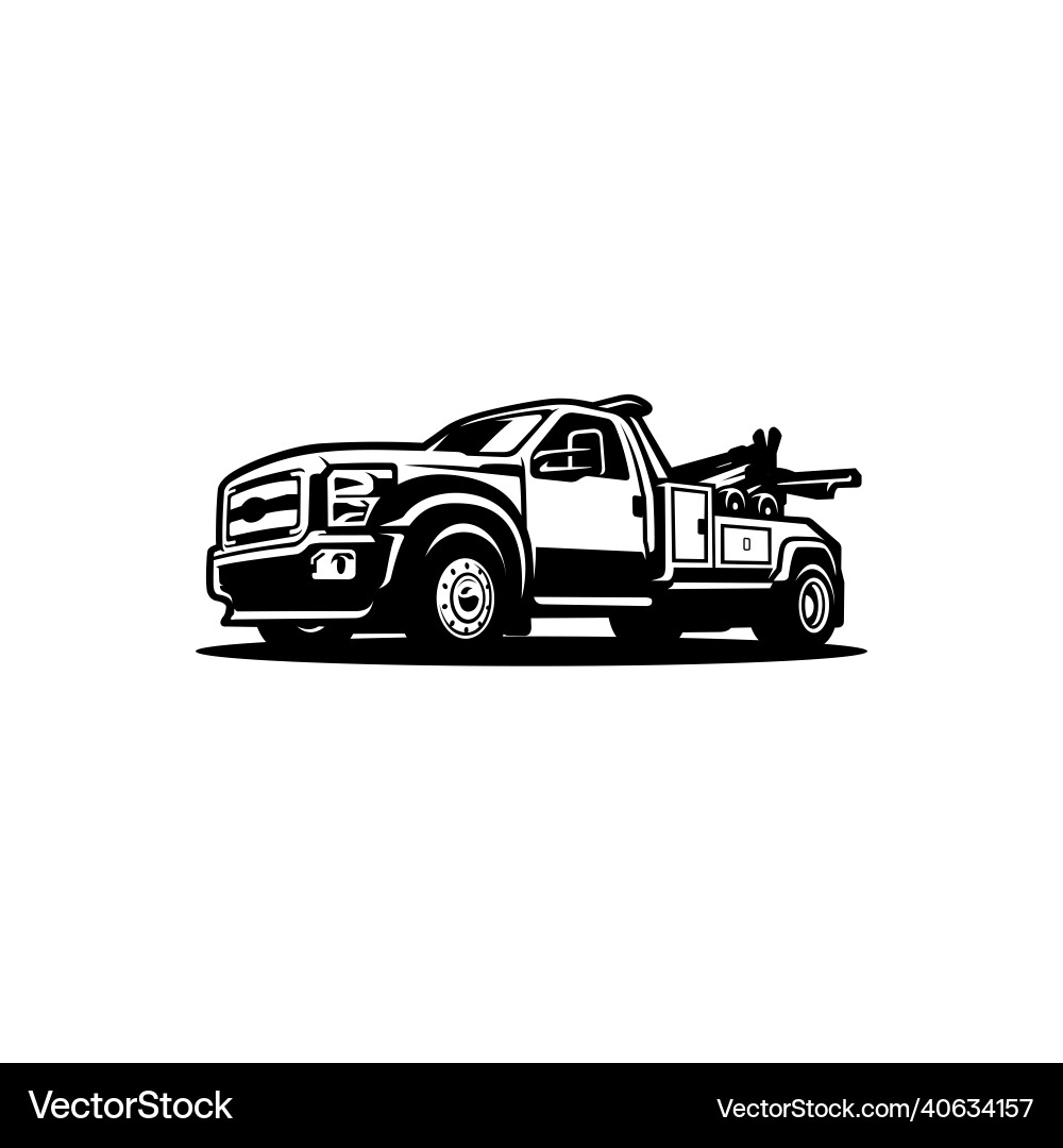 Tow truck - towing service logo Royalty Free Vector Image