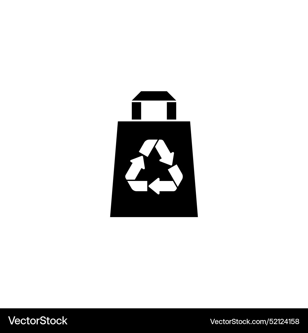 Black recycling bin icon with recycle symbol Vector Image