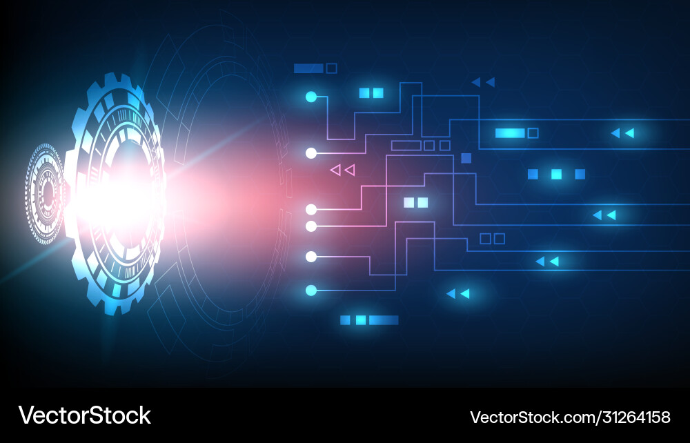 Circuit technology background with hi-tech Vector Image