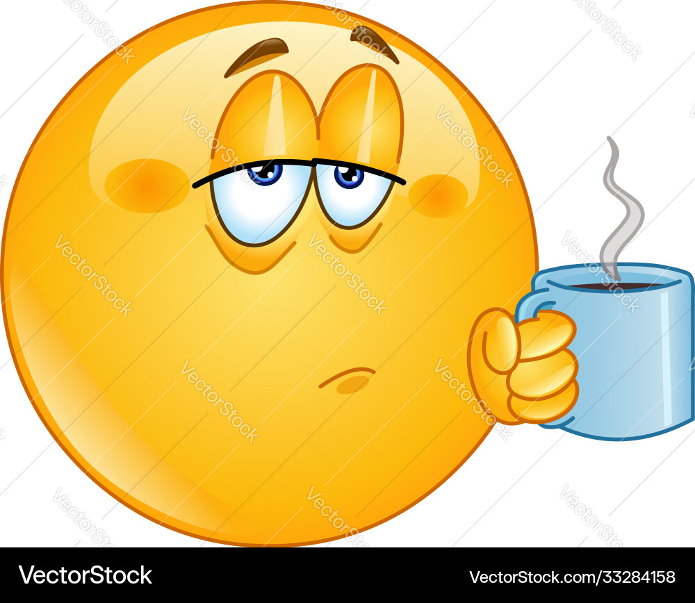 Coffee morning emoticon Royalty Free Vector Image