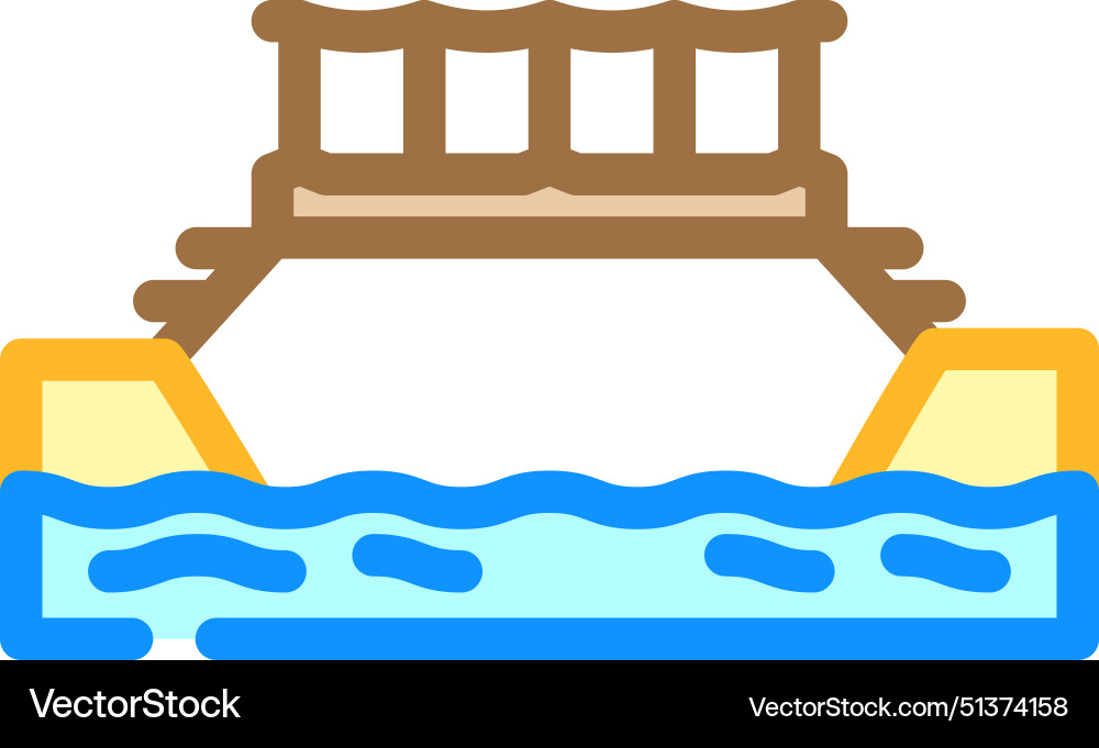 Footbridge bridge color icon Royalty Free Vector Image
