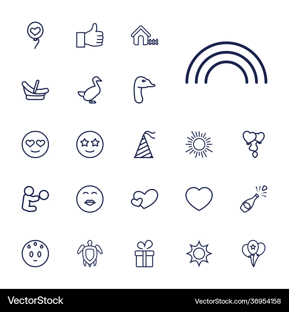Happy icons Royalty Free Vector Image - VectorStock