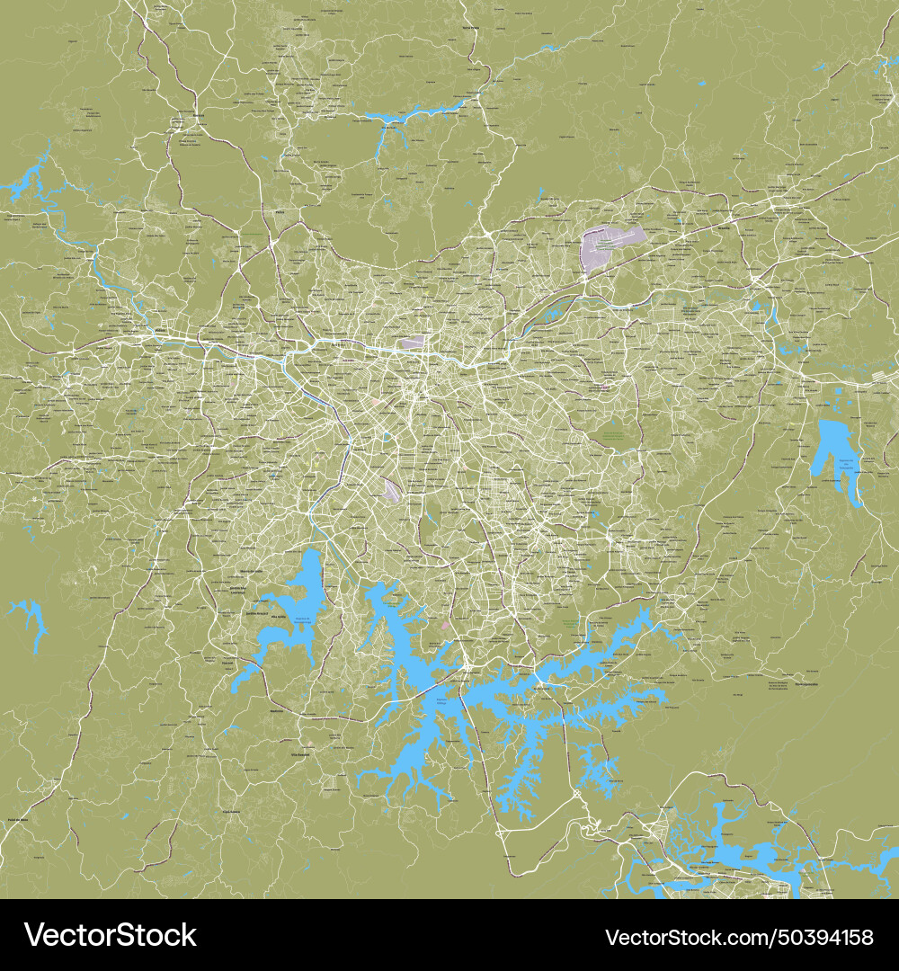 Map of sao paulo Royalty Free Vector Image - VectorStock