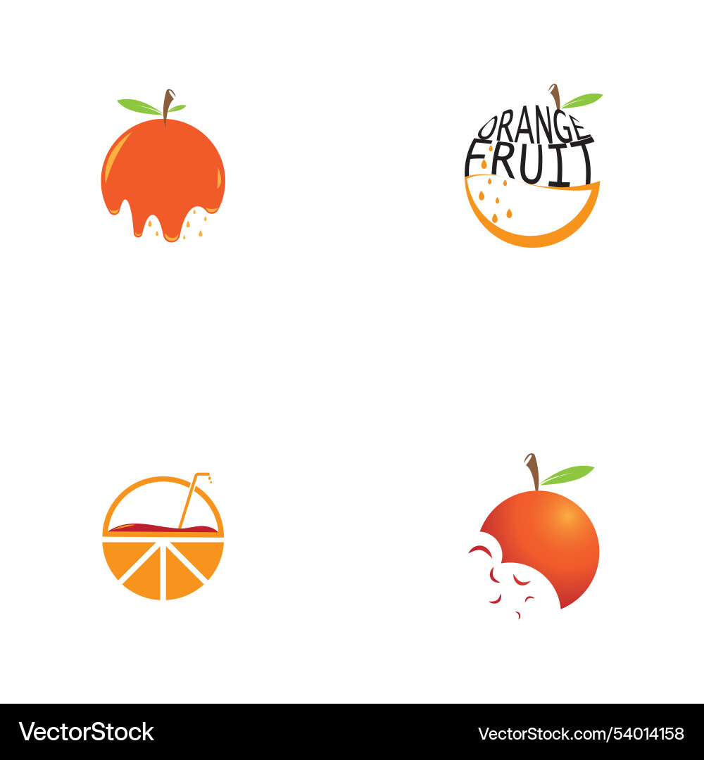 Orange fruit logo icon Royalty Free Vector Image