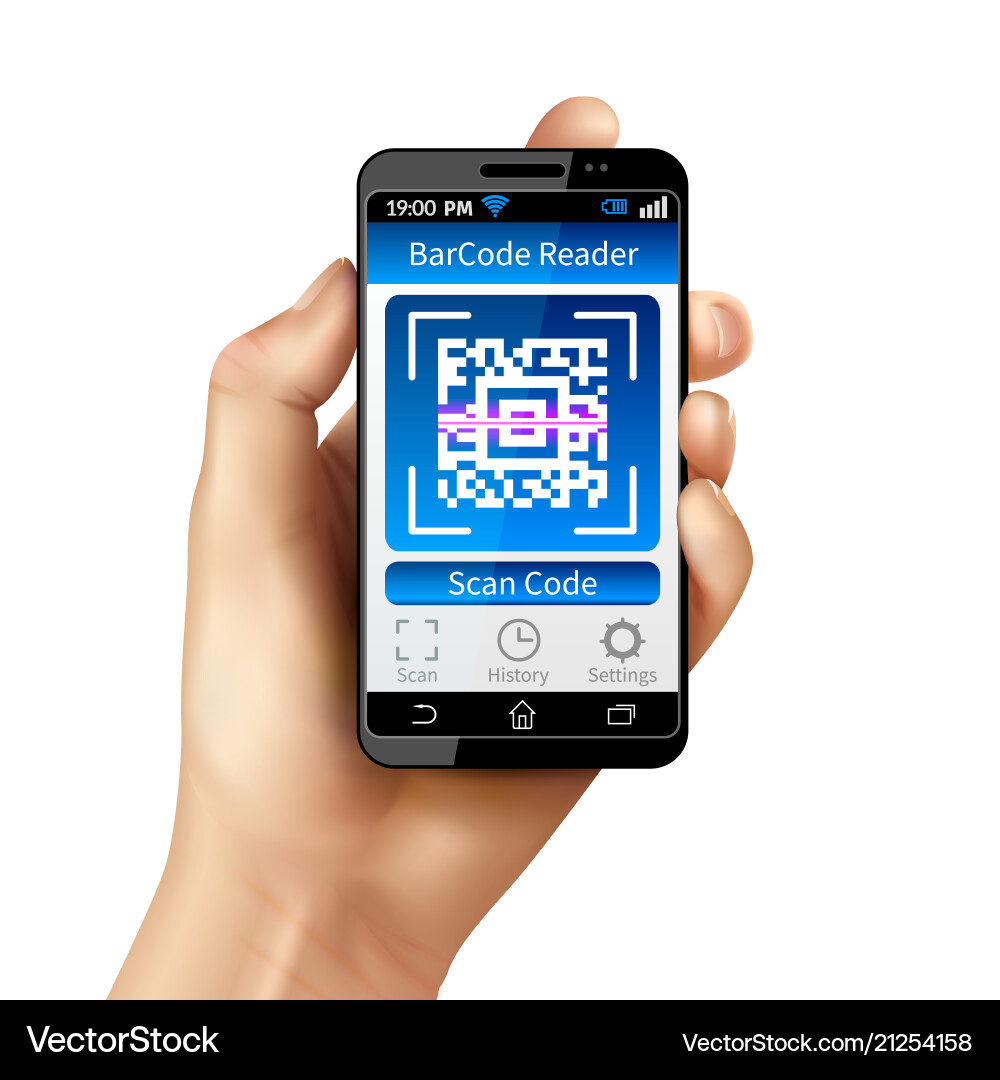 Qr code smart phone Royalty Free Vector Image - VectorStock