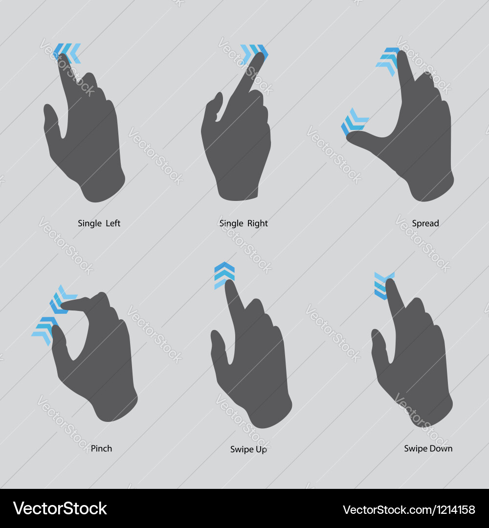 Touch Gesture Icons - Hand Interface Royalty Free Vector