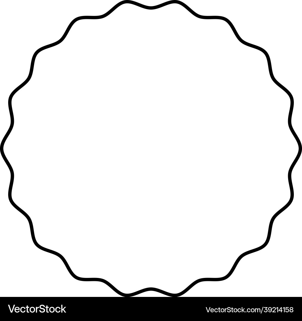 Wavy Circle Label Sticker Royalty Free Vector Image