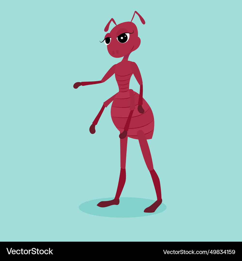 Annie ant cartoon character Royalty Free Vector Image