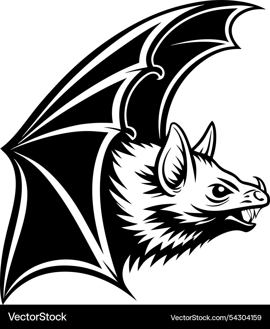Black bat design Royalty Free Vector Image - VectorStock
