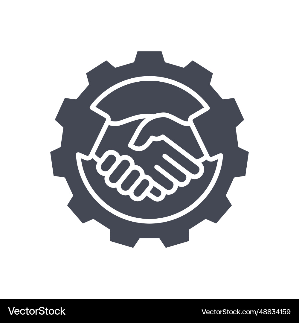 Catalyst for collaboration glyph icon on white Vector Image