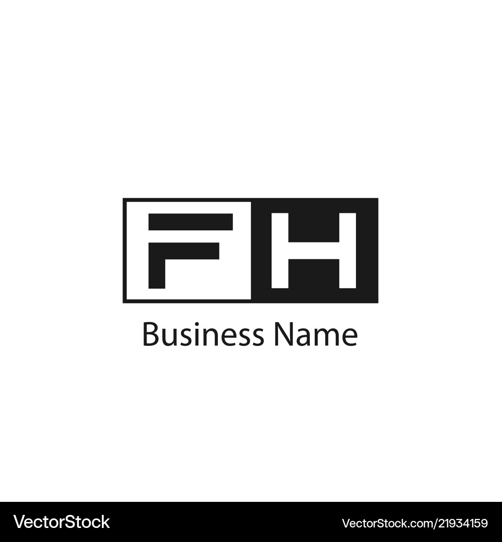 Initial letter fh logo template design Royalty Free Vector