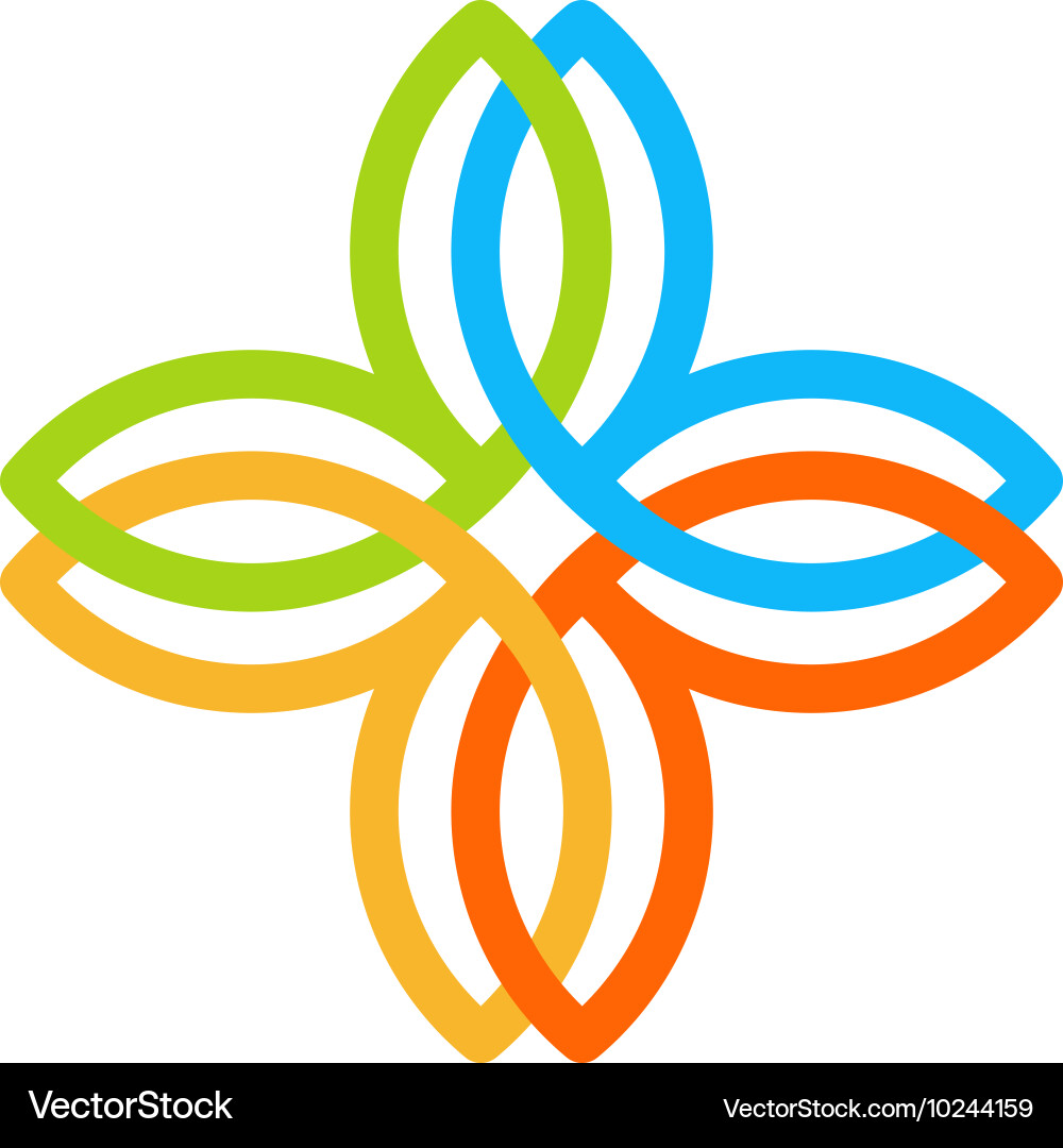 Isolated abstract colorful cross logo Royalty Free Vector