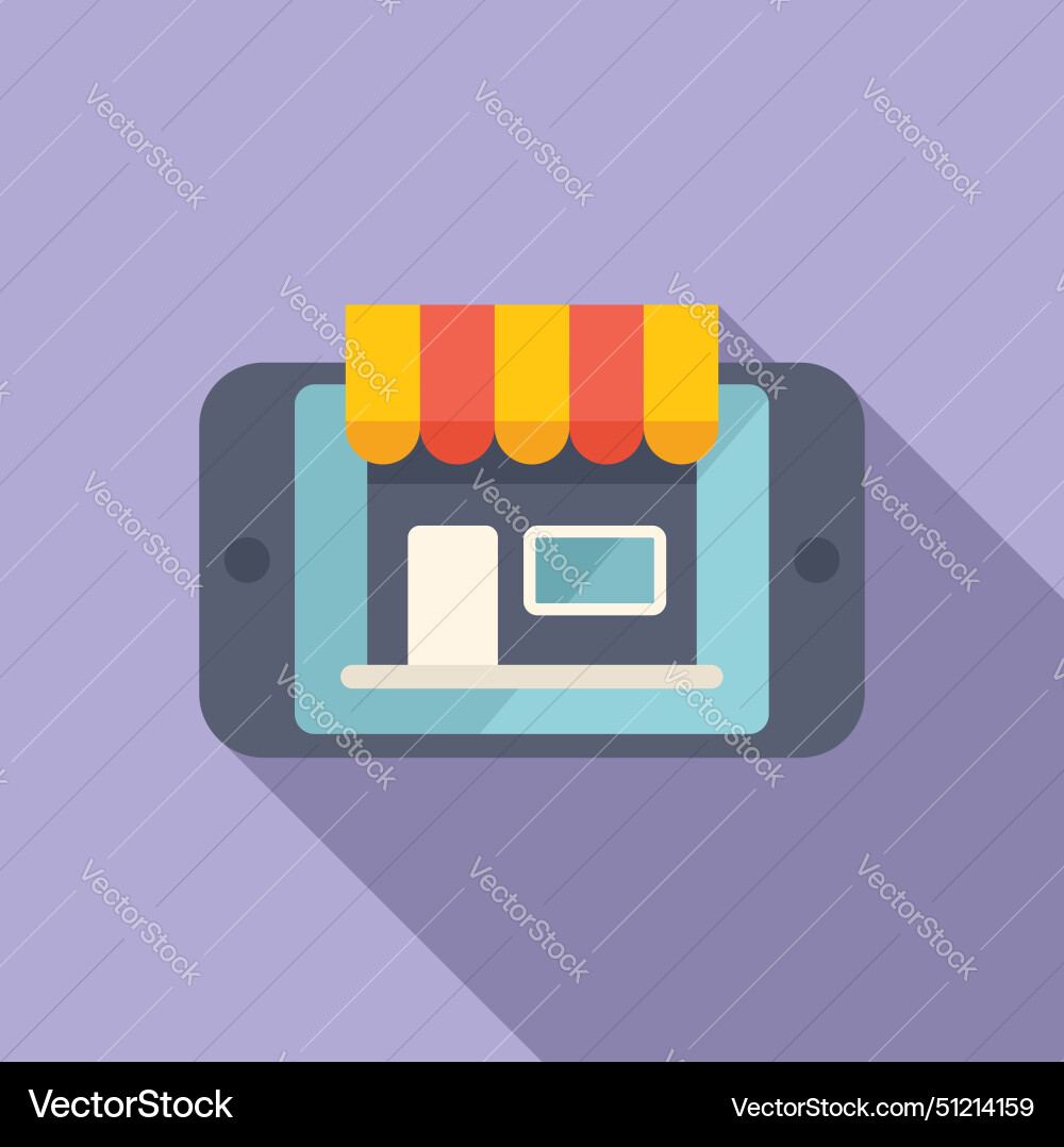Mobile store locator online icon flat geo Vector Image