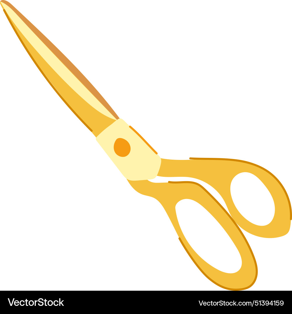 Open gold scissor cartoon Royalty Free Vector Image