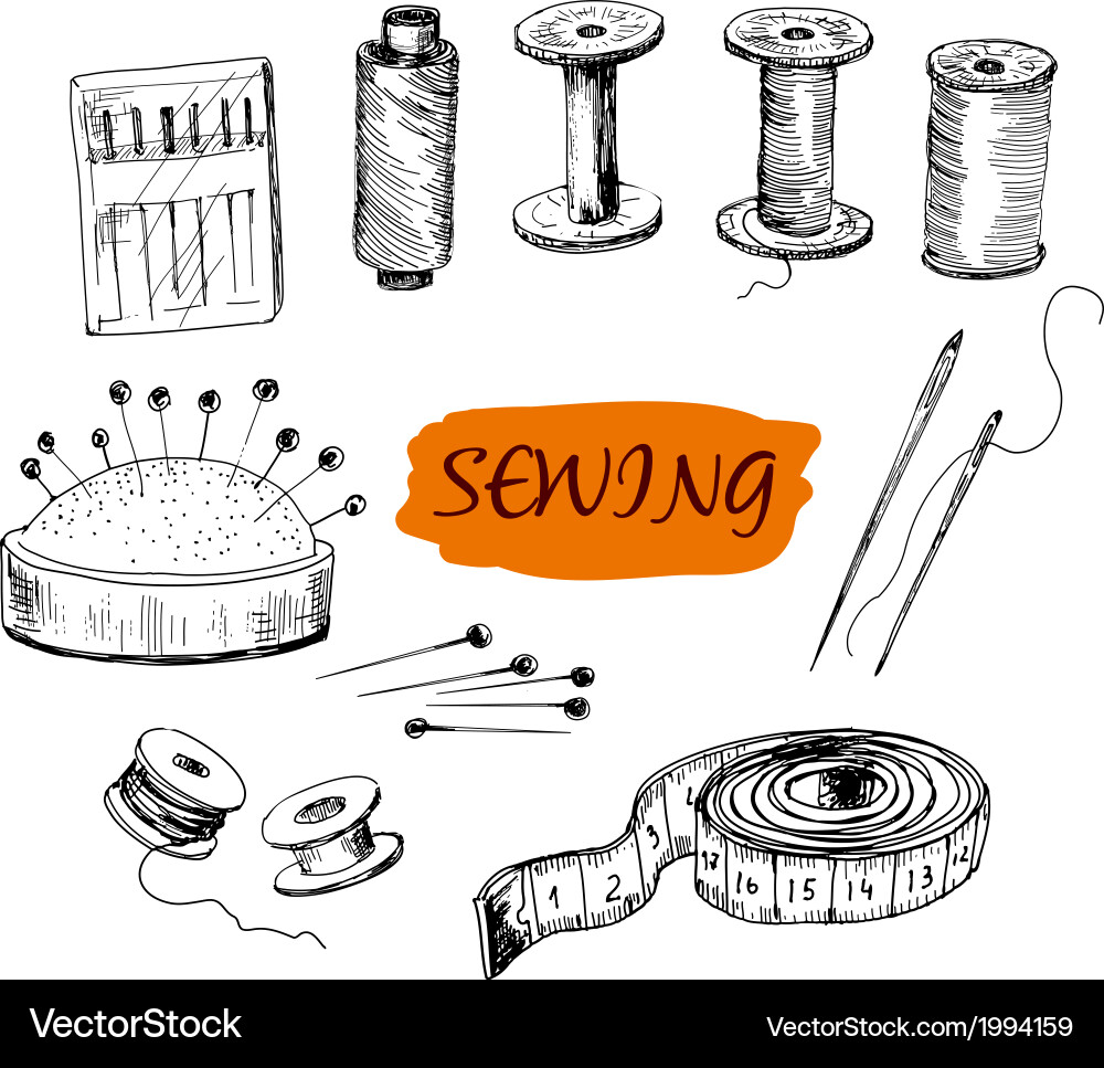 Sewing set Royalty Free Vector Image - VectorStock