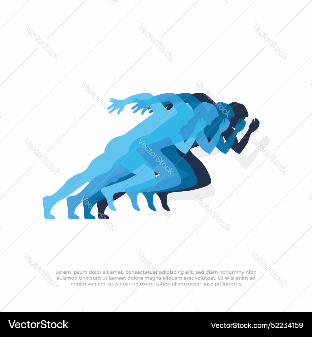 Silhouette logo design run sport template Vector Image
