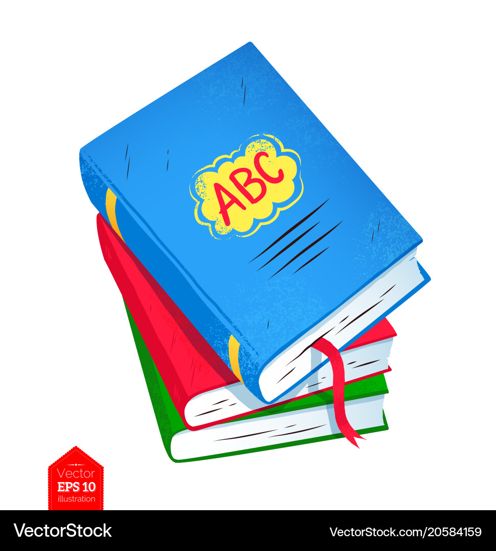 Top view of pile books Royalty Free Vector Image