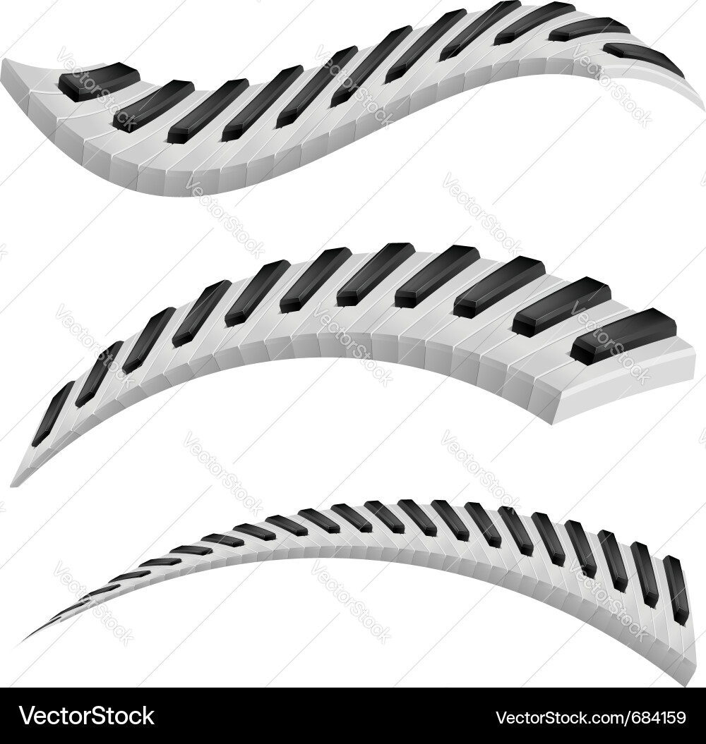 Wavy piano keys Royalty Free Vector Image - VectorStock