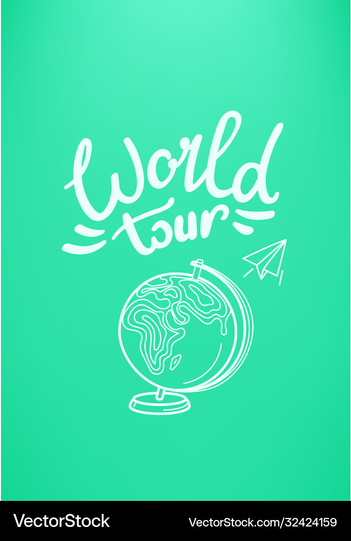 World tour concept travel logo Royalty Free Vector Image