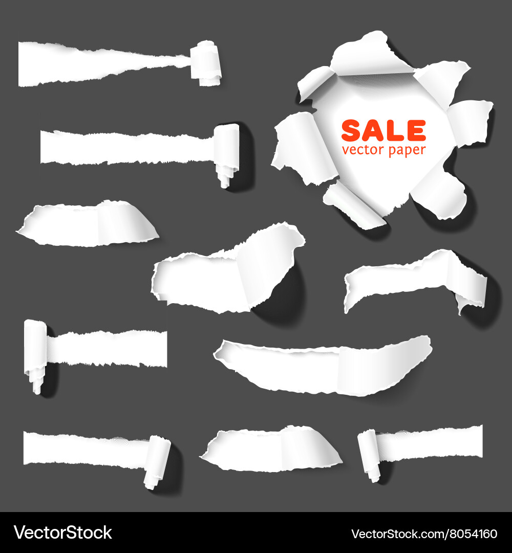 Big collection of torn paper Royalty Free Vector Image