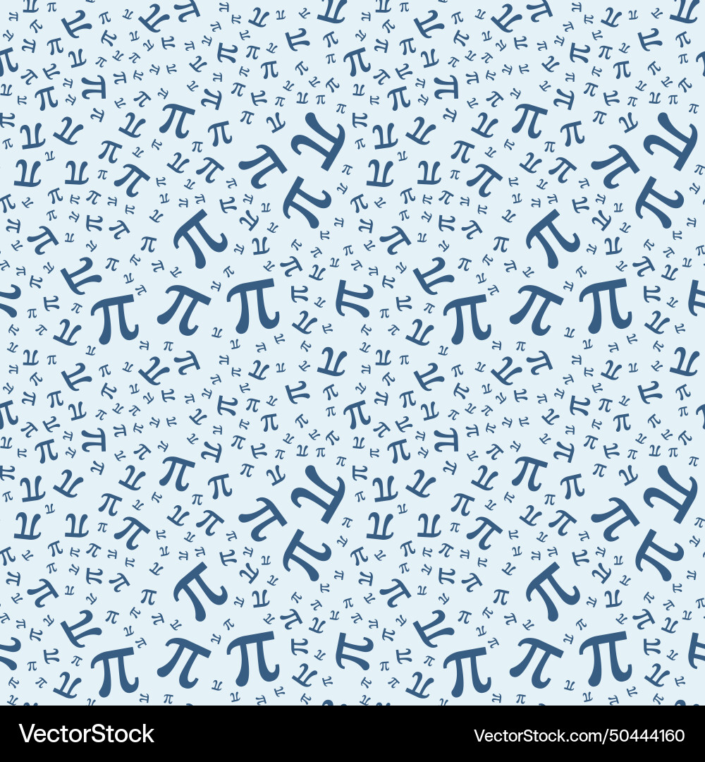 Blue pi sign education concept seamless pattern Vector Image