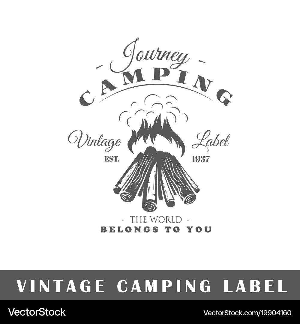 Camping label Royalty Free Vector Image - VectorStock