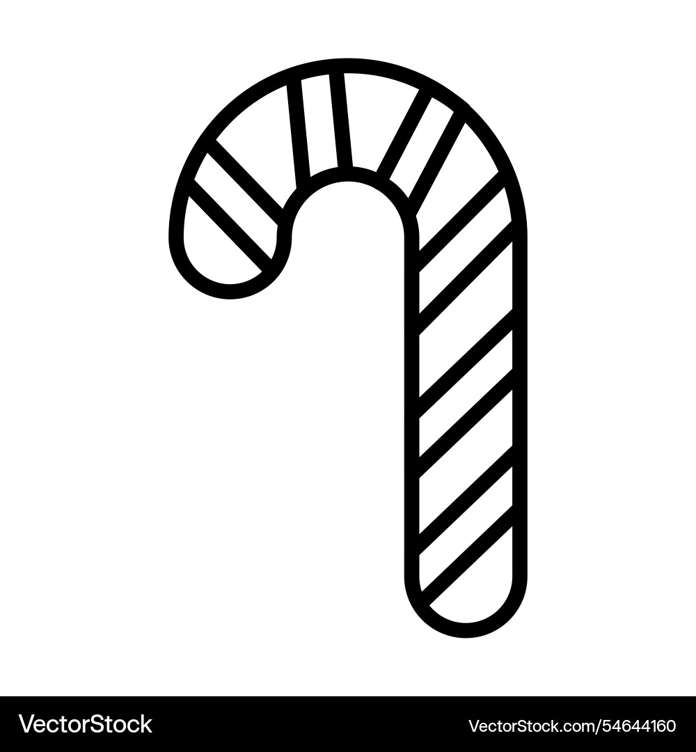 Candy cane line icon editable stroke Royalty Free Vector
