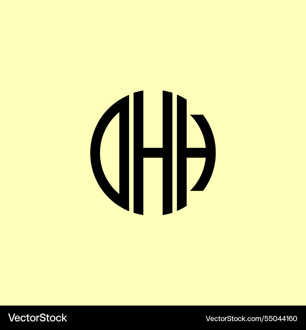 Creative rounded initial letters dhh logo Vector Image
