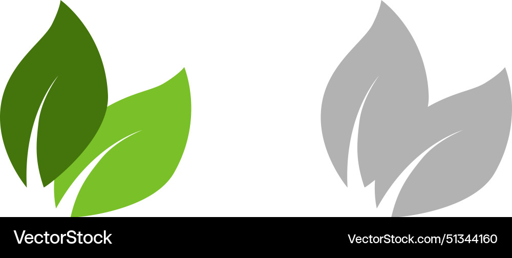 Green leaves sign symbol logo Royalty Free Vector Image