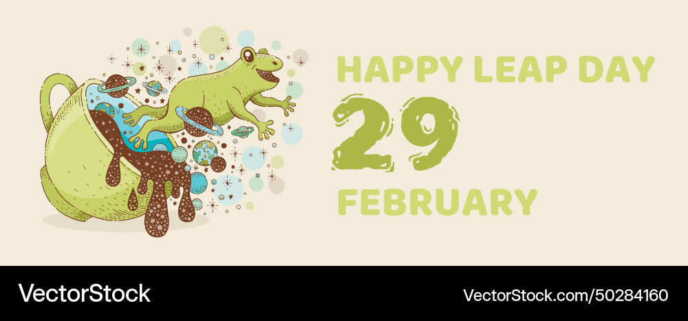Leap day february 29 poster year calendar Vector Image