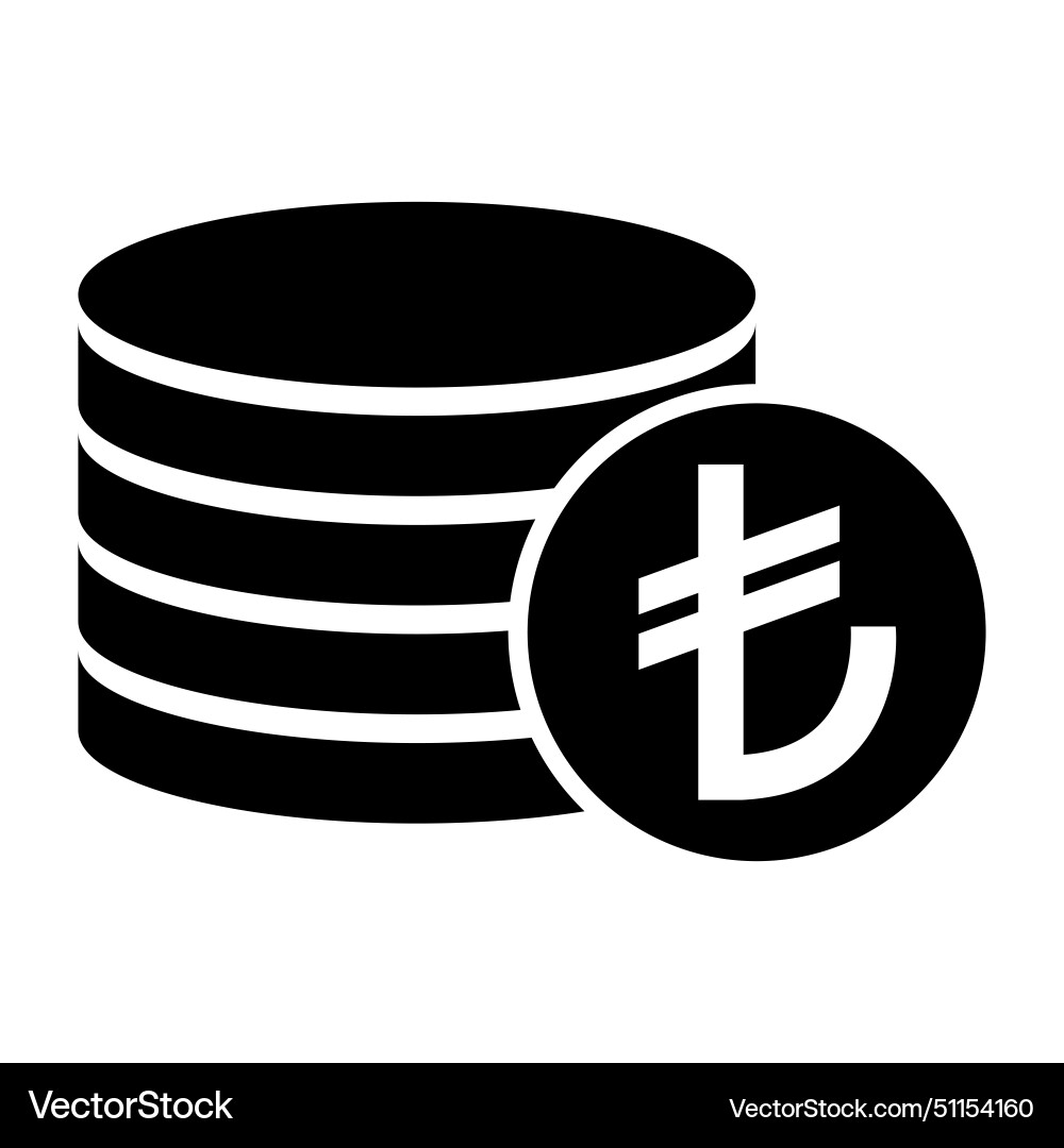 Lira stack coin flat icon money design cash sign Vector Image