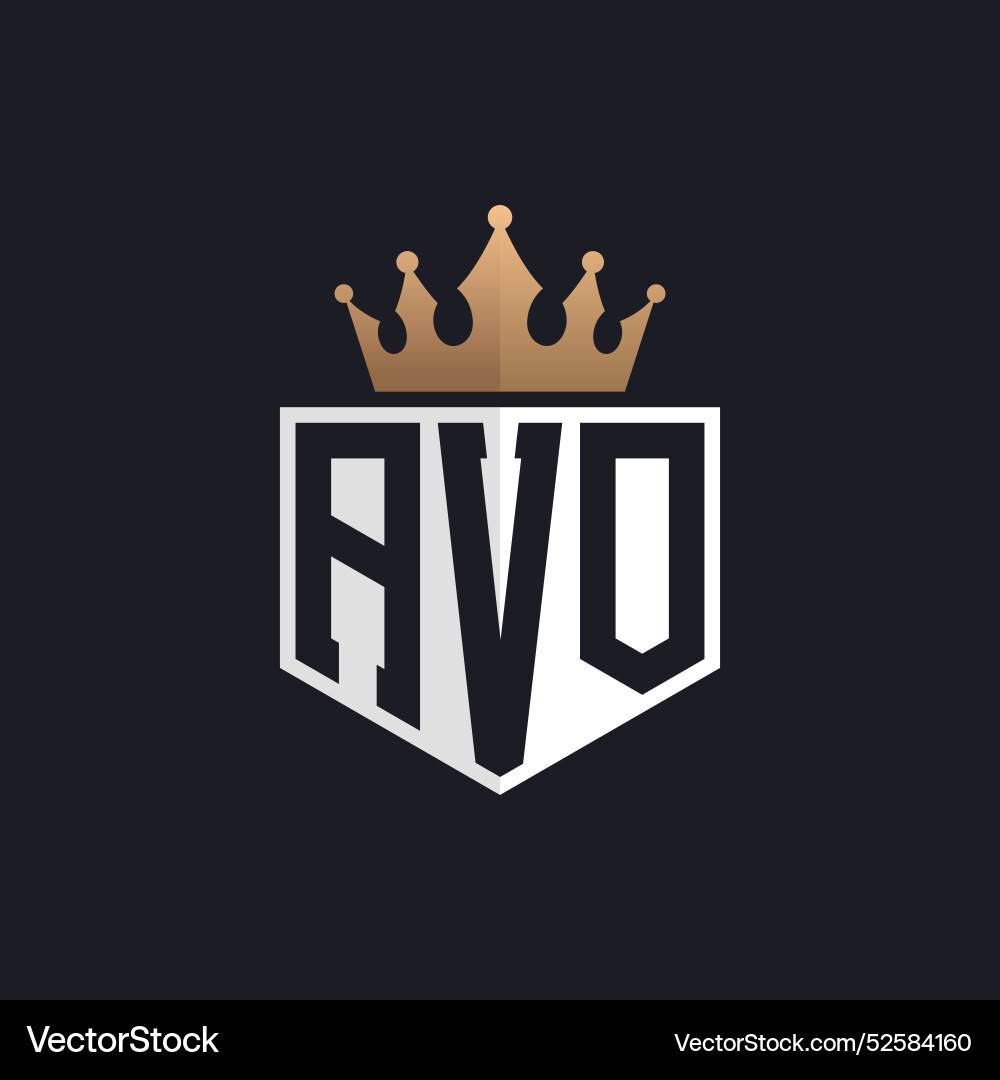 Luxury avo logo with crown elegant initials Vector Image
