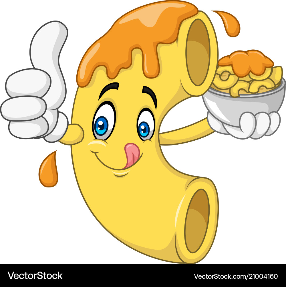 Macaroni and cheese cartoon character Royalty Free Vector