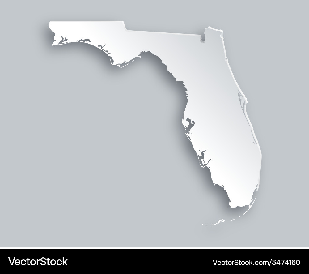 Map of florida Royalty Free Vector Image - VectorStock